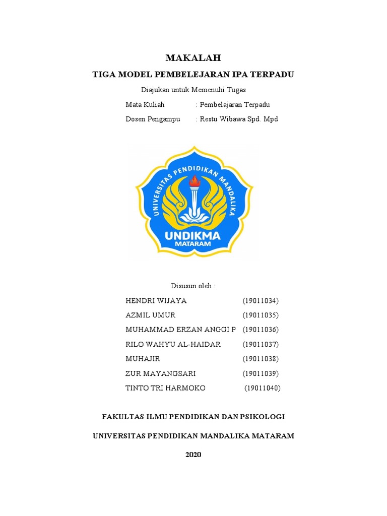 Makalah Model Pembelajaran | PDF