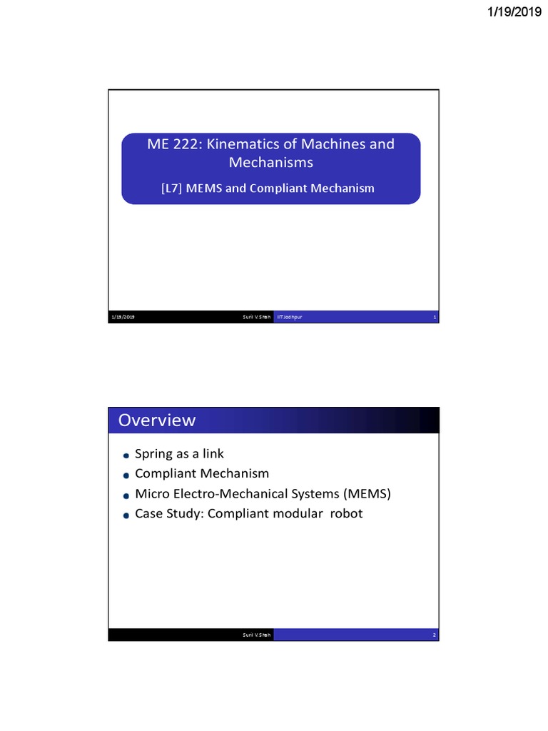 MEMS Devices in Compliant Mechanisms | PDF | Microelectromechanical ...