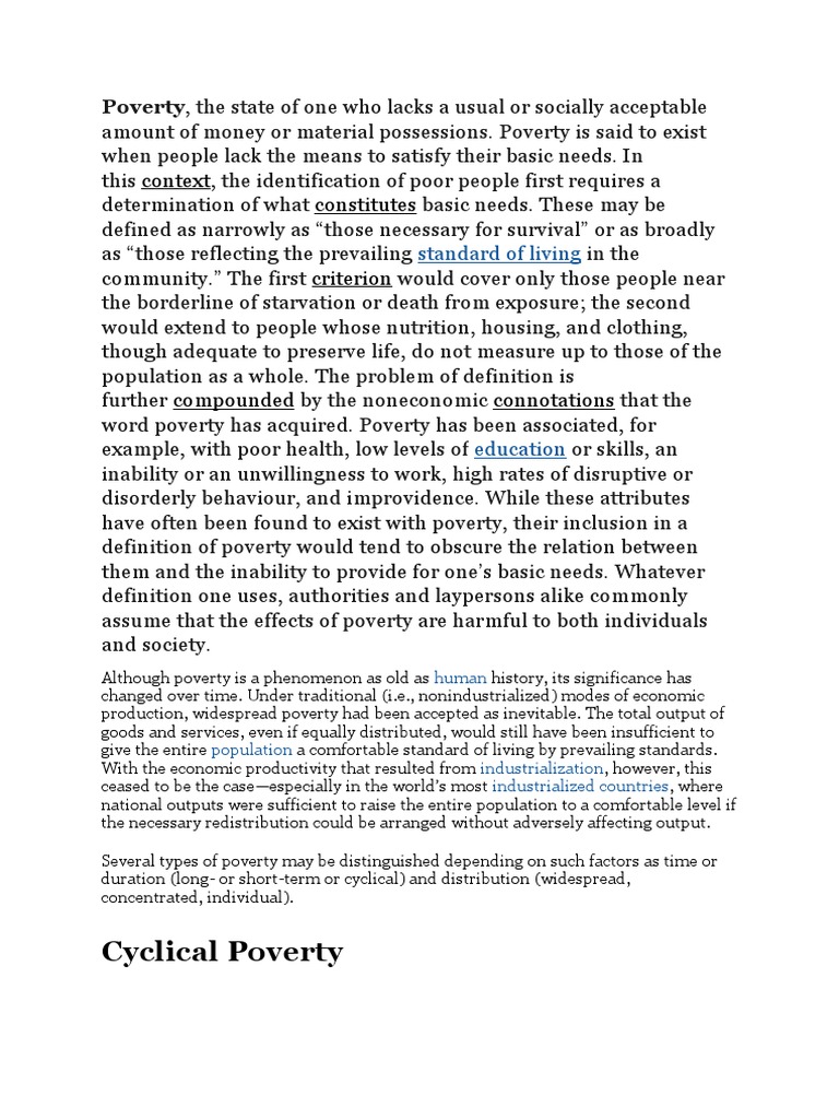 Cyclical Poverty: Context Constitutes | PDF | Business Cycle | Poverty