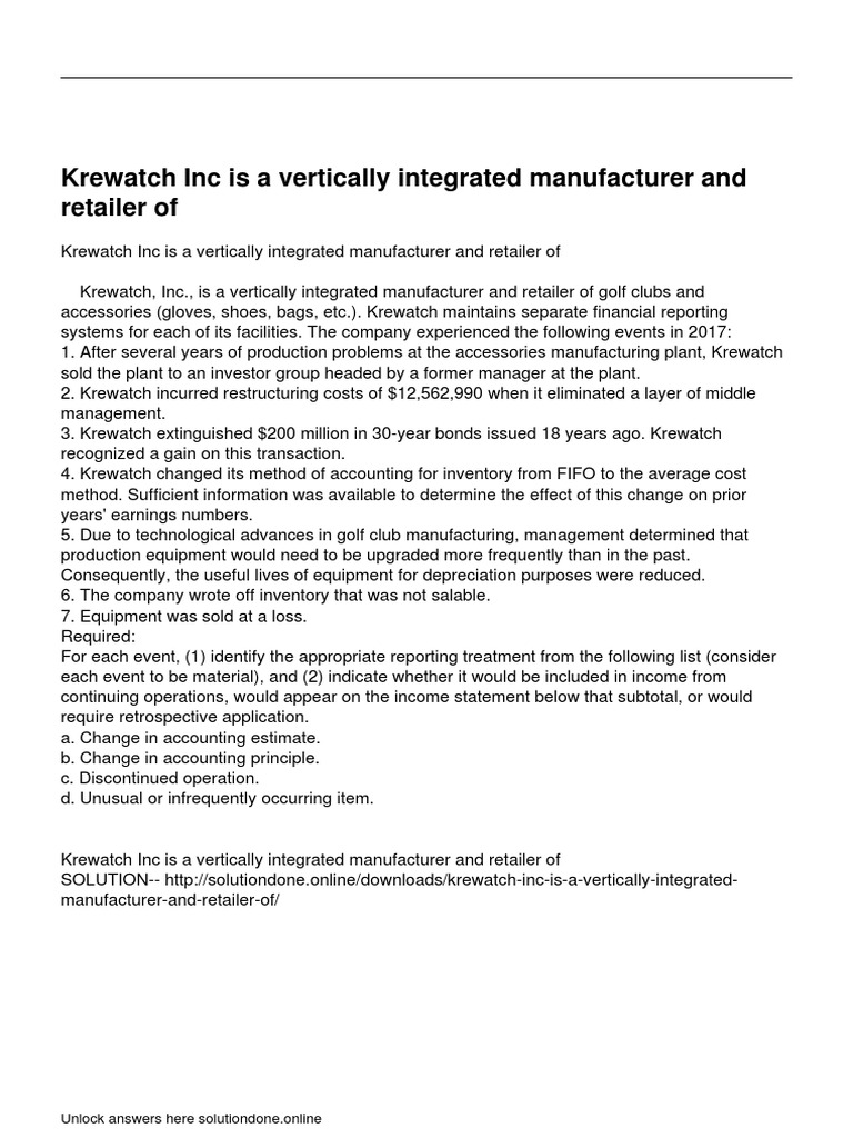 Krewatch Inc 2017 Financial Events Analysis | PDF | Business | Finance ...