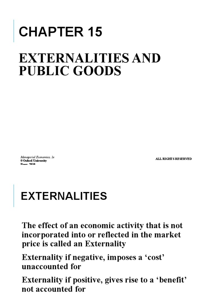 Externalities and Public Goods: Managerial Economics, 2e | PDF