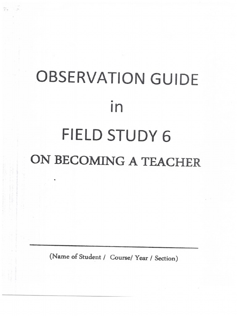 Field Study 6 On Becoming A Teacher | PDF