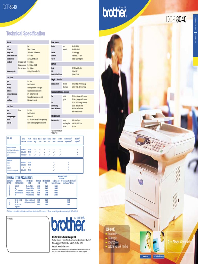 English DCP-8040 PDF | PDF | Image Scanner | Operating System