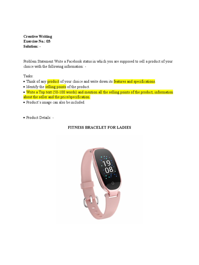 Creative Writing Exercise No.: 03 Solution | PDF