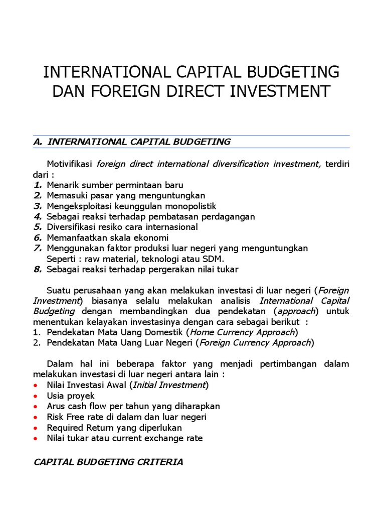 Soal Latihan Multinasional Capital Budgeting | PDF