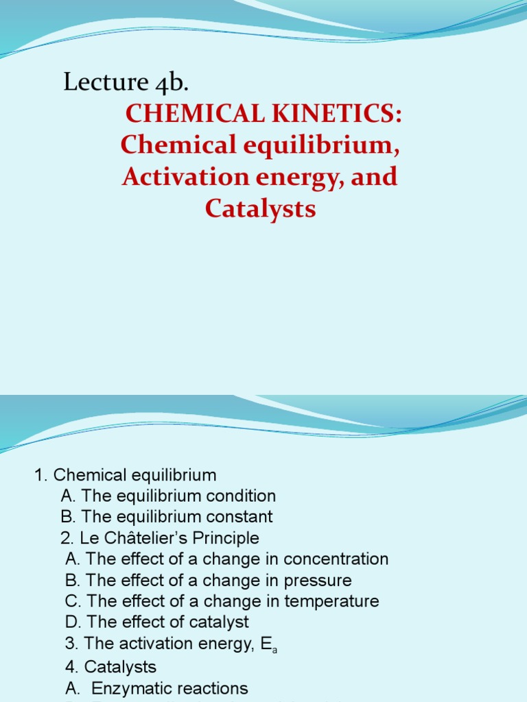 Enzyme Dynamics and Equilibrium Shifts | PDF | Chemical Equilibrium ...