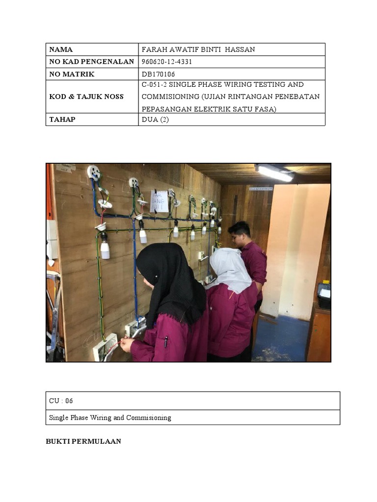 Ujian Rintangan Penebatan Pepasangan Elektrik Satu Fasa | PDF