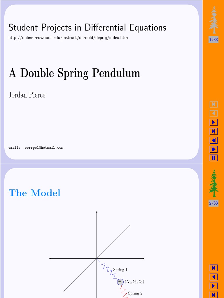 Differential Equations Double Spring Pendulum | PDF