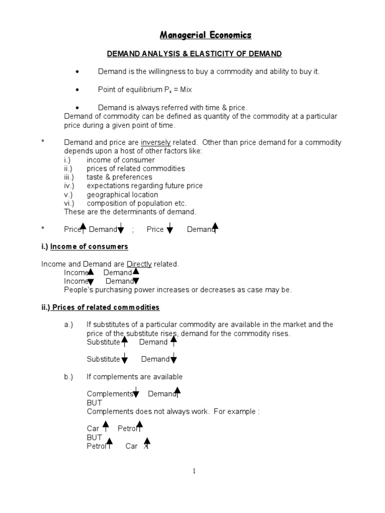 Managerial Economics: Demand Analysis & Elasticity of Demand | PDF ...