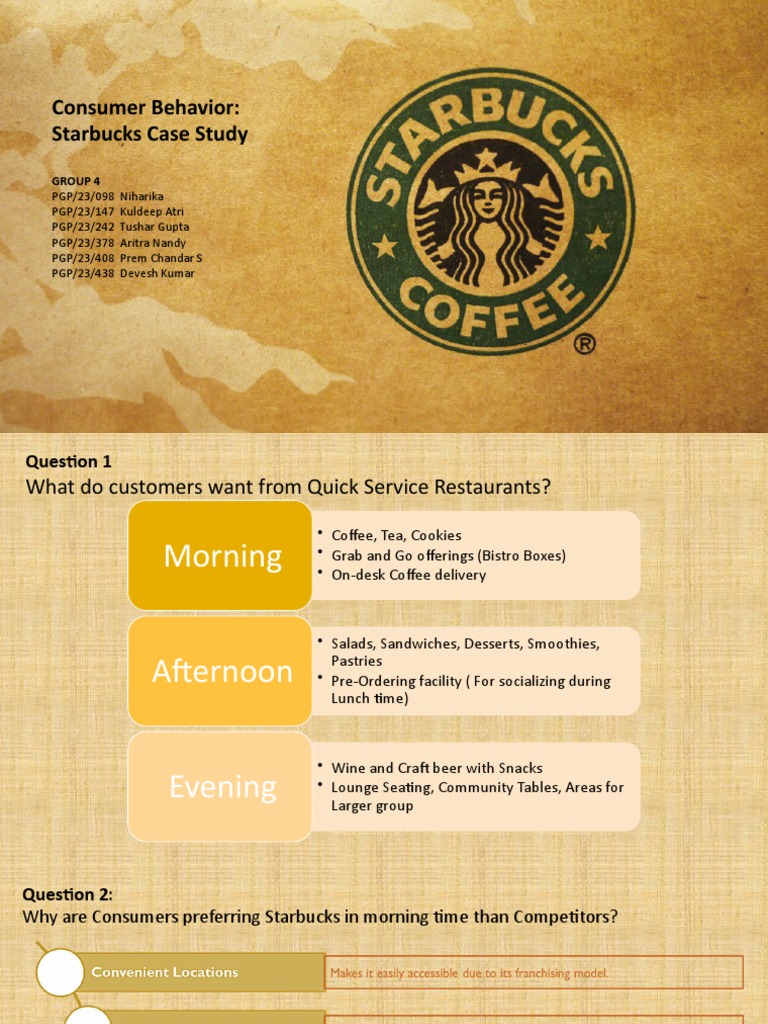 Group 4 - Consumer - Behavior - Starbucks | PDF | Fast Food Restaurants ...