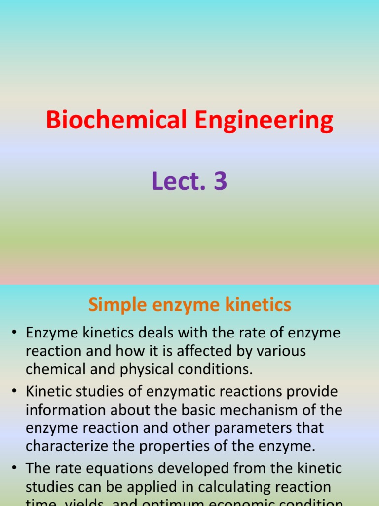 Lec 3 Simple Enzyme Kinetics | PDF | Enzyme Kinetics | Enzyme