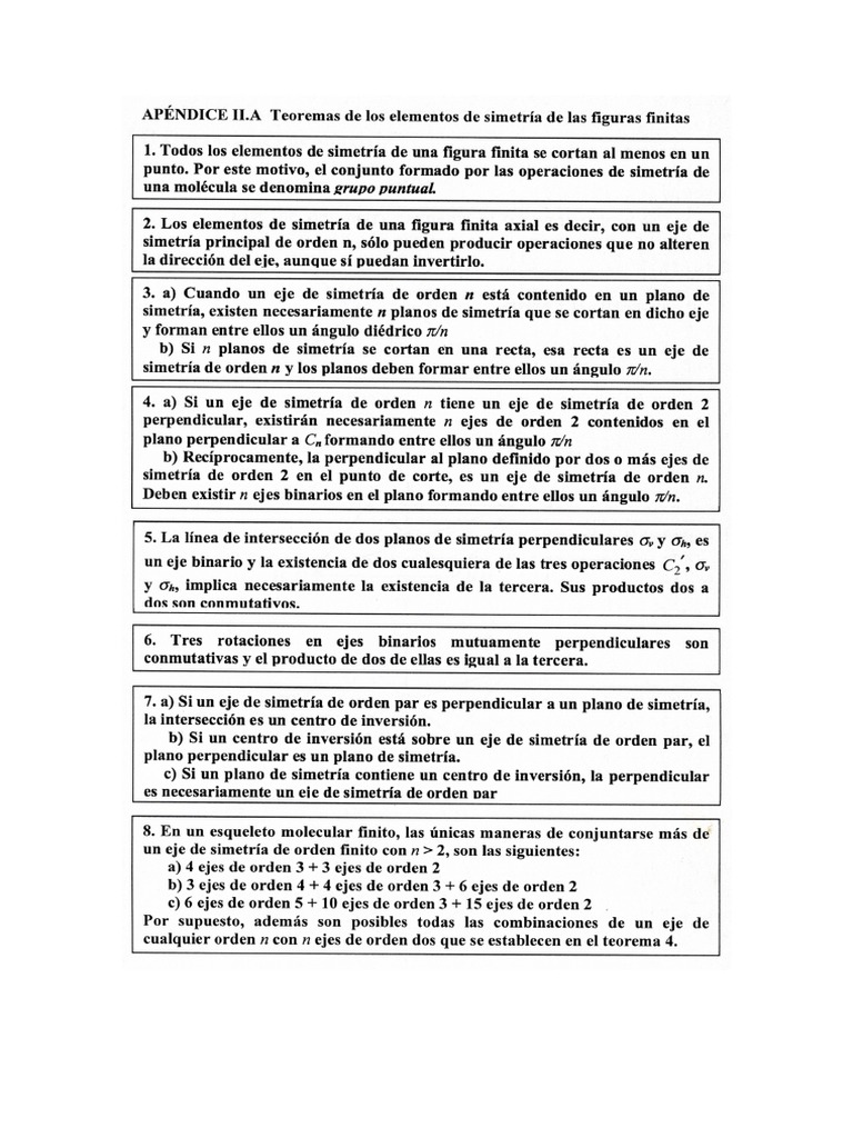 Teorema de Los Elementos de Simetria | PDF