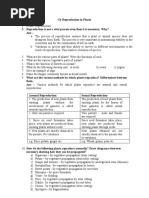 Reproduction in Plants - Revision Questions | PDF | Flowers | Reproduction