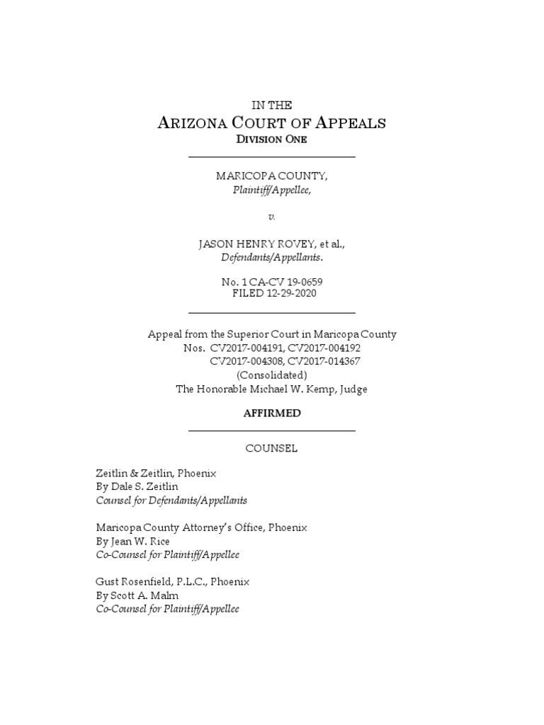 Arizona Appeals Court Affirms Easement Ruling | PDF | Easement ...