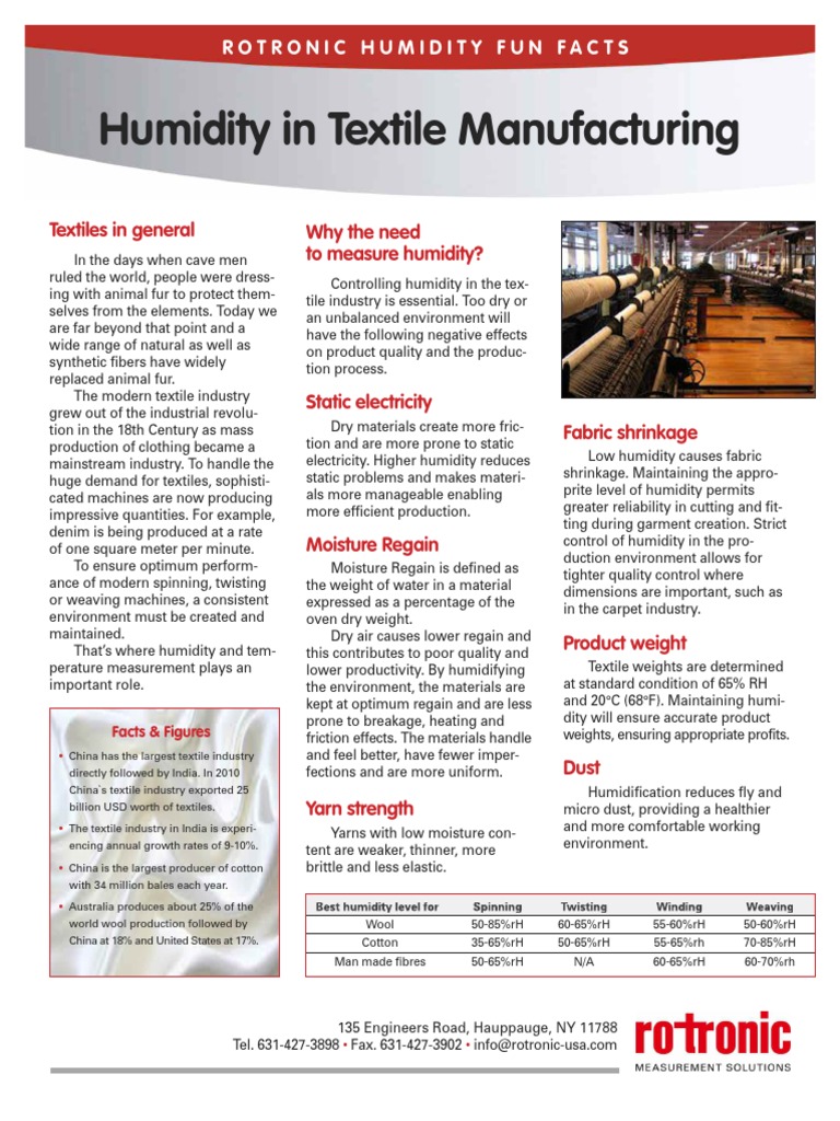 FF-Textiles | PDF | Textiles | Humidity
