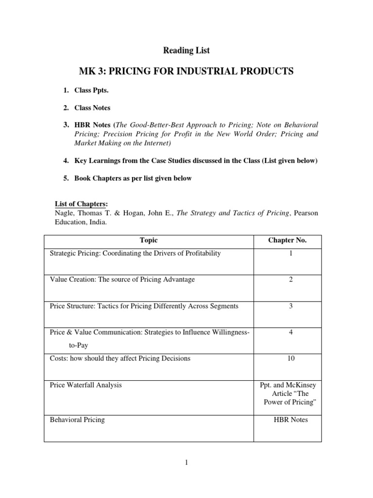 Industrial Pricing Strategies Overview | PDF