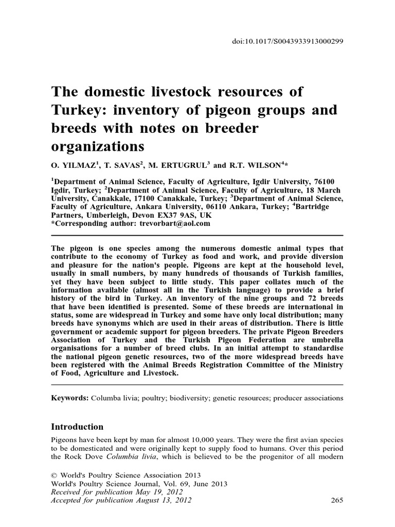 The Domestic Livestock Resources of Turk PDF | PDF | Poultry | Turkey