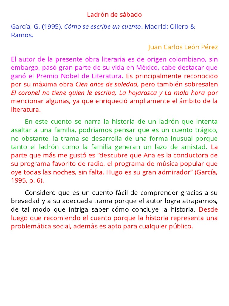 Ladrón de Sábado | PDF