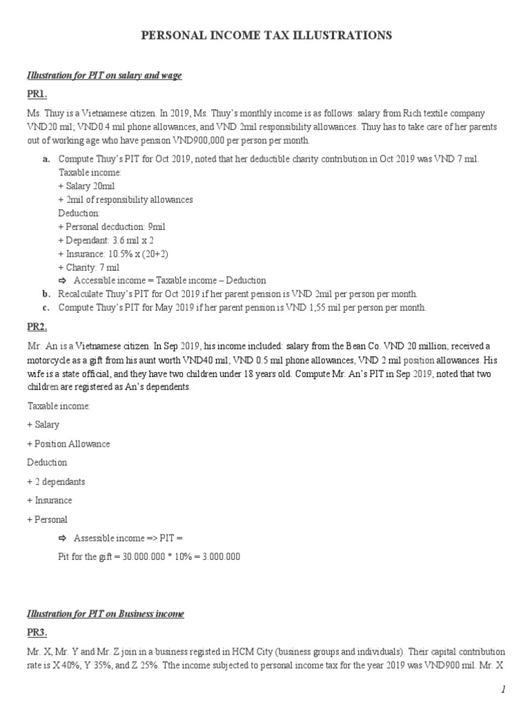 Personal Income Tax Illustrations: Illustration For PIT On Salary and ...