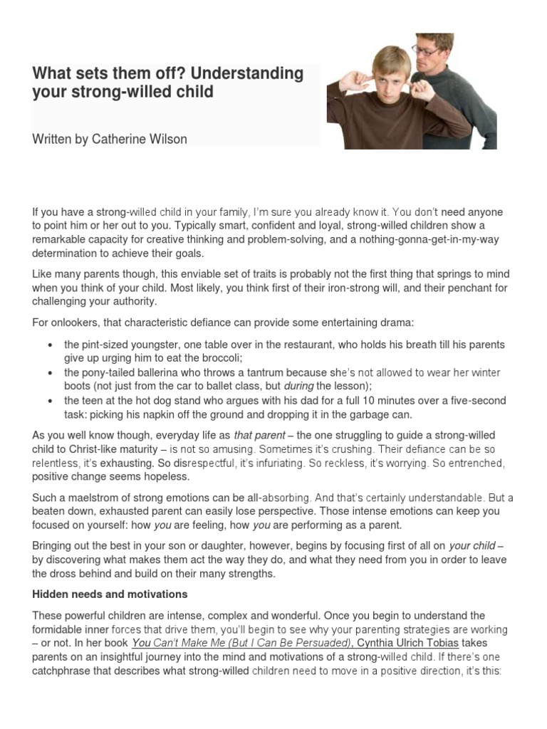 Supporting Your Strong-Willed Child - Resource Article | PDF | Autonomy ...