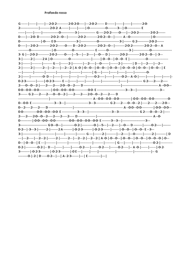 Profondo Rosso Tab Per Basso | PDF