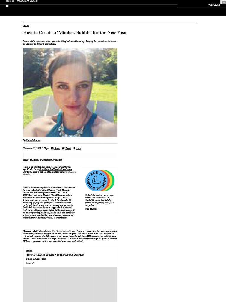 How To Create A 'Mindset Bubble' For The New Year | PDF | Wellness ...