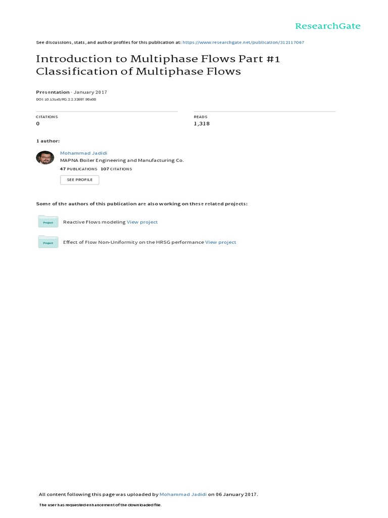 Introduction To Multiphase Flows Part #1 Classification of Multiphase Flows | PDF | Chemical ...