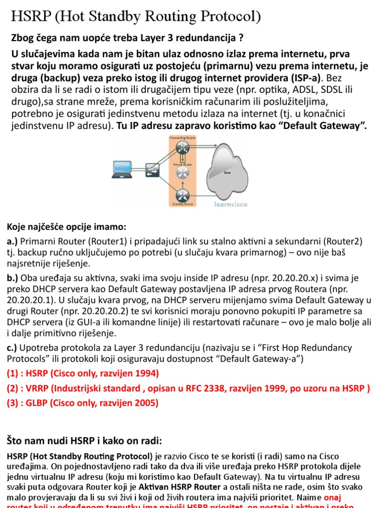 HSRP (Hot Standby Routing Protocol)