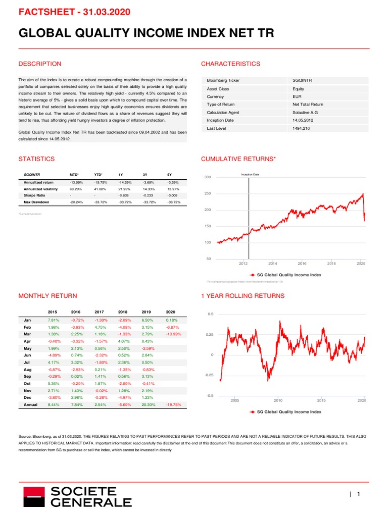 Global Quality Income Index Overview | PDF | Index (Economics) | Investor