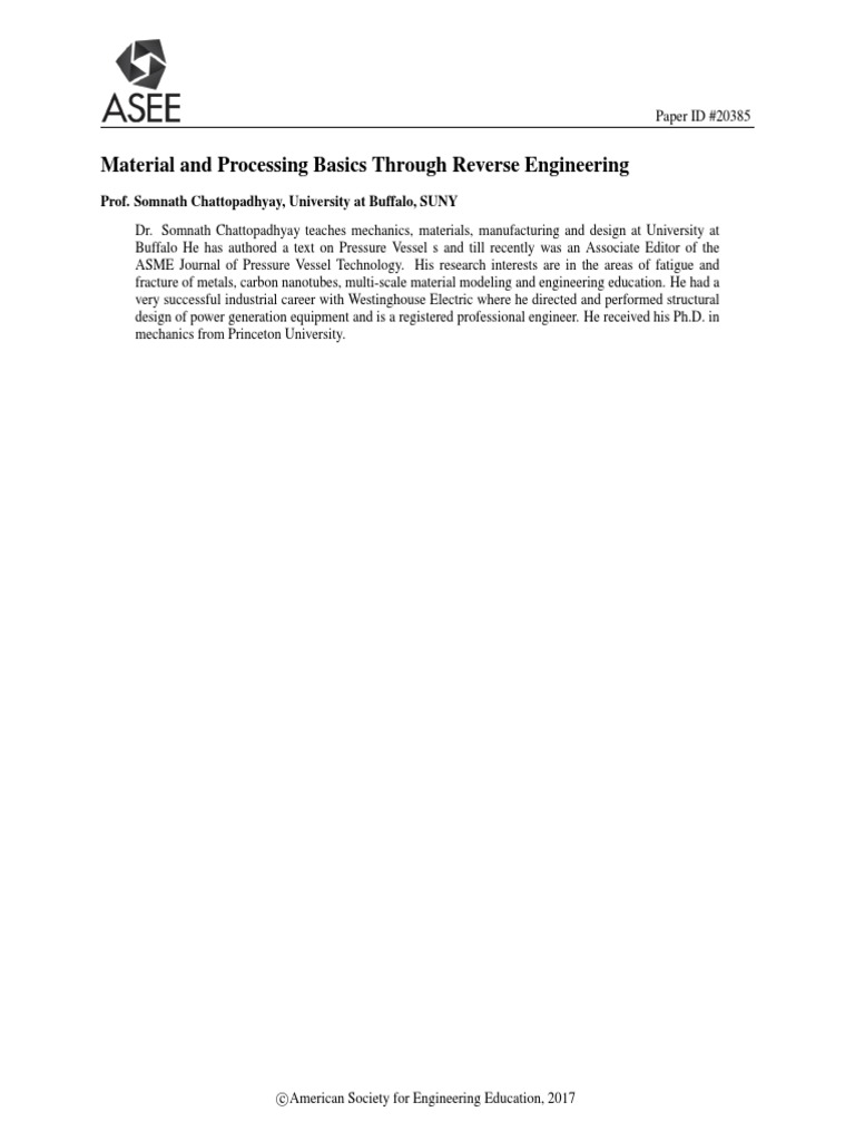 Material and Processing Basics Through Reverse Engineering | PDF | Strength Of Materials | Bending