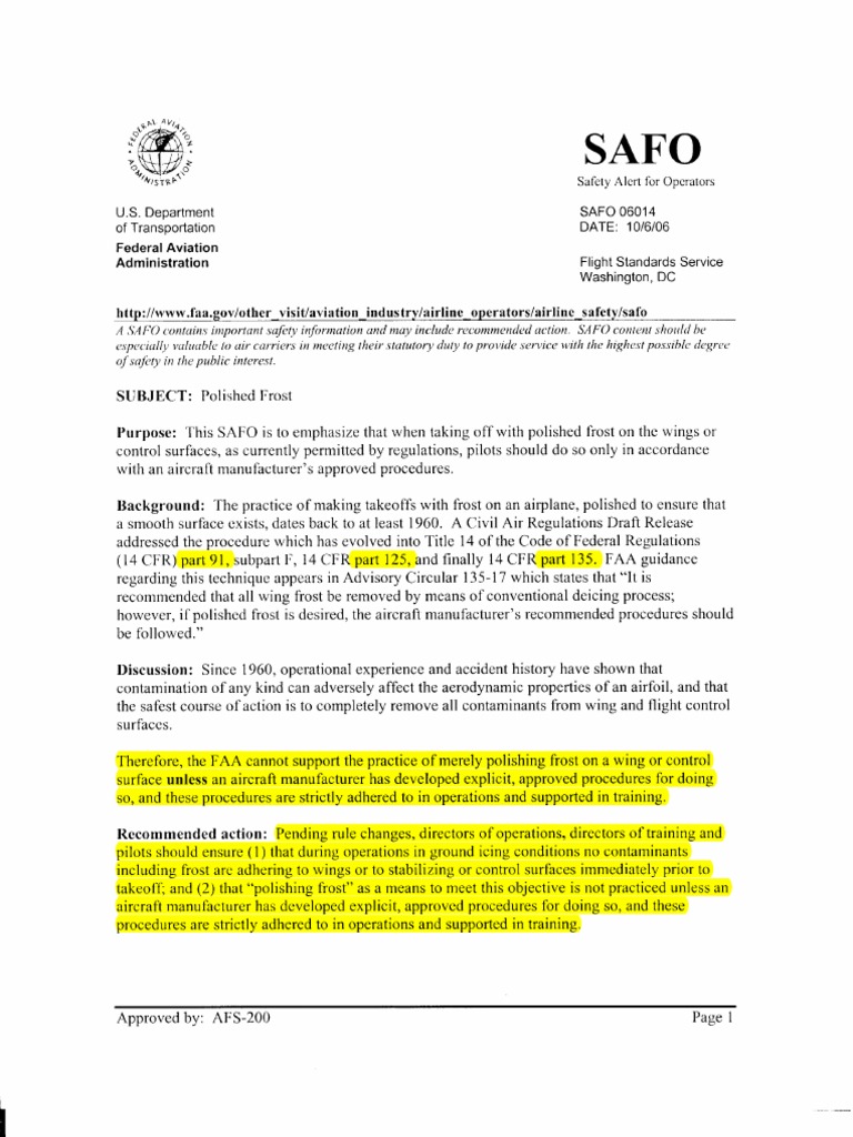 FAA Safety Alert Highlighted | PDF | Federal Aviation Administration | Wing