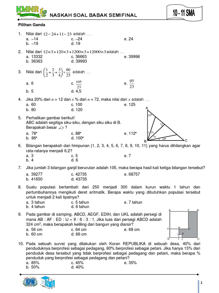 Semi Final KMNR 12 Kelas 10-11 PDF | PDF