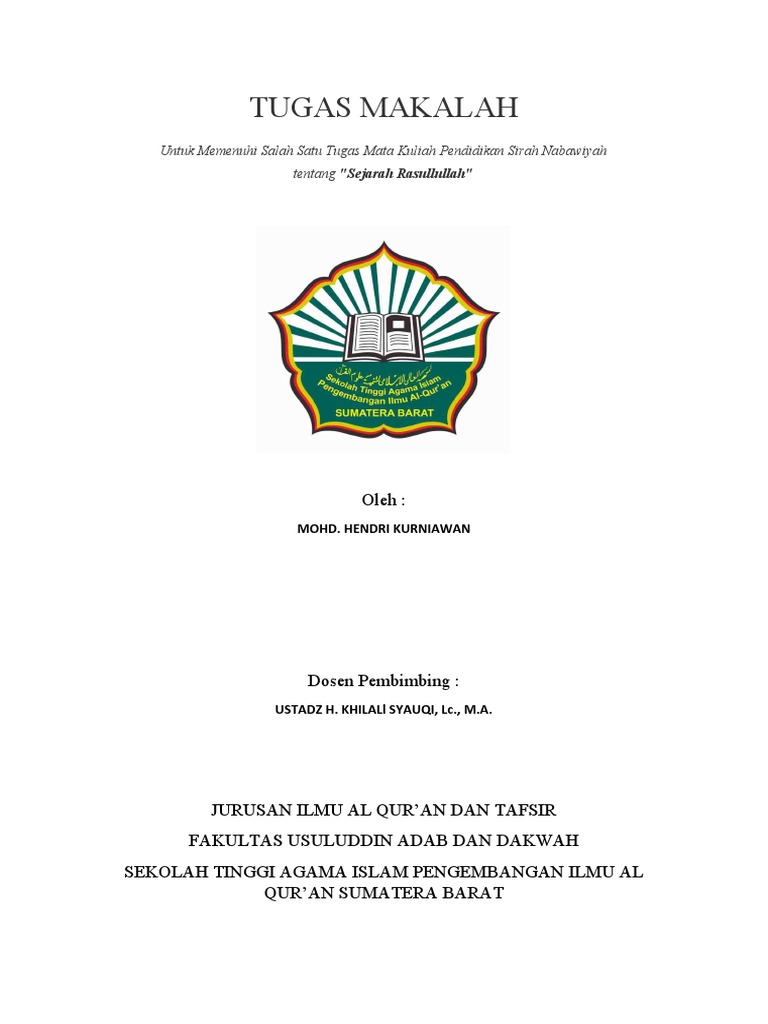 Tgs Makalah Sirah Nabawiyah - Odt | PDF