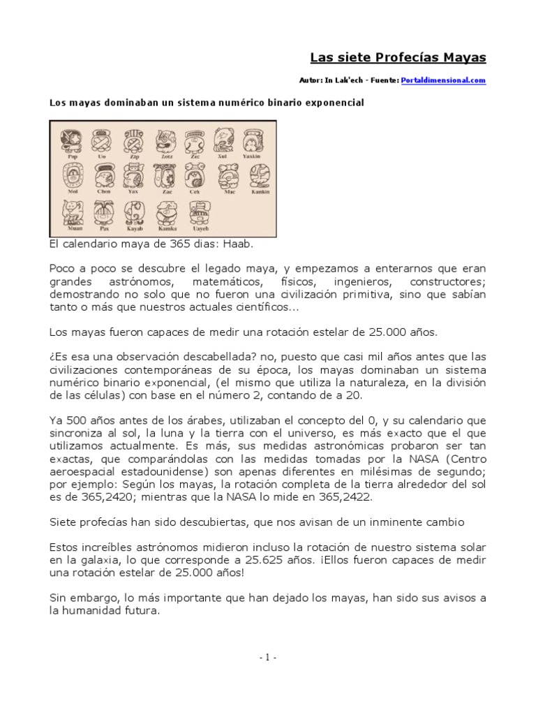 Las Siete Profecias Mayas - in Lakech | PDF | Civilización maya | Tierra