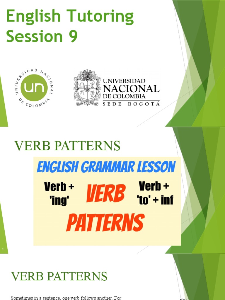 Session 9 Verb Patterns | PDF