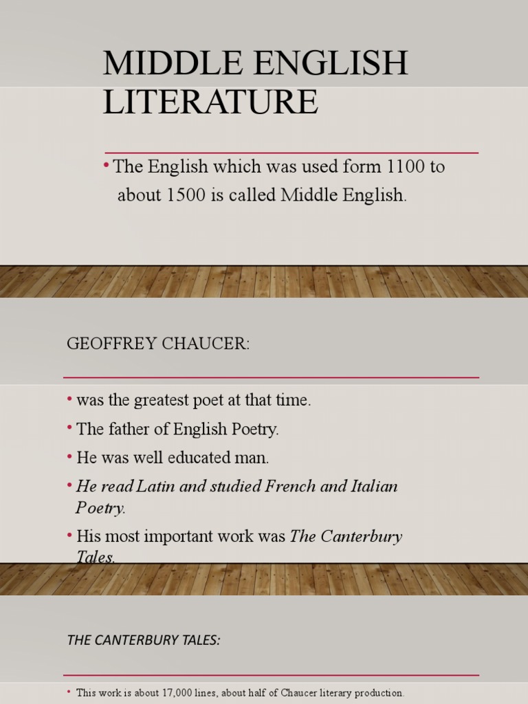 An Overview of Major Works and Developments in Middle English ...