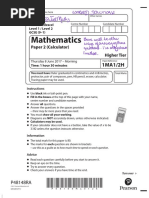 Edexcel Maths Paper 1 - Nov 2024 | PDF | Area | Sphere