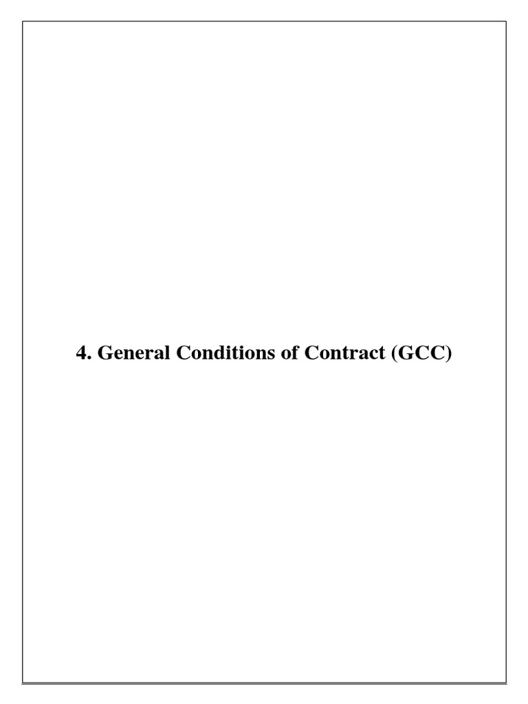 General Conditions of Contract (GCC) | PDF