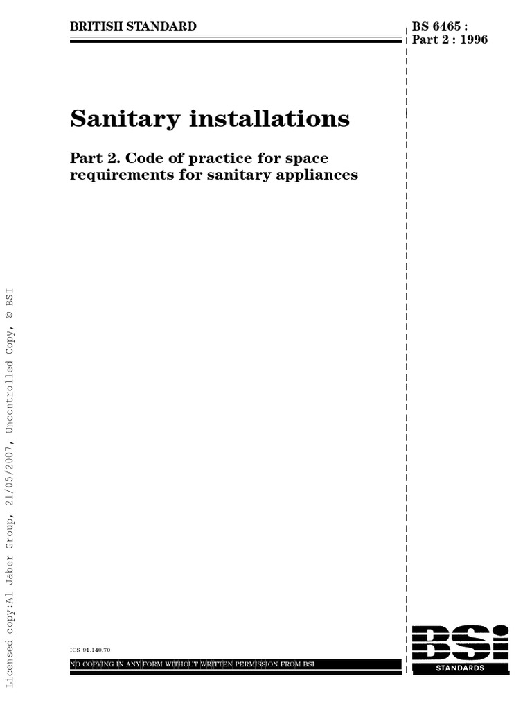 Documents - Pub - Bs 6465 2 2006 Sanitary Installations Space ...