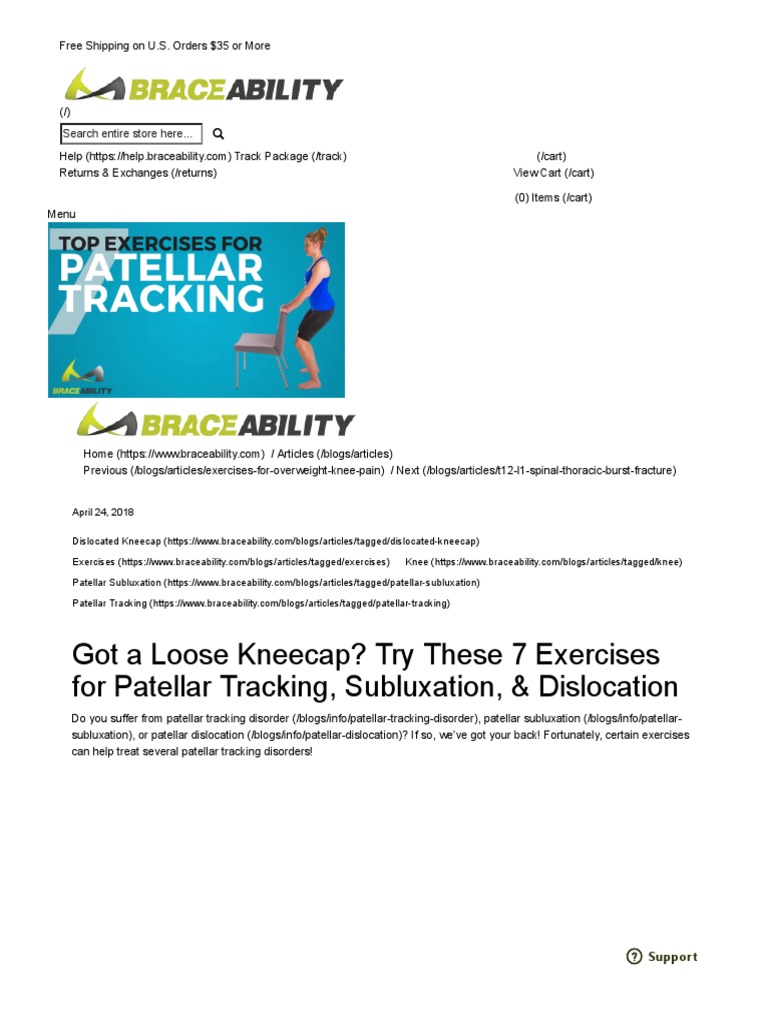 7 Patellar Tracking Exercises For Subluxation & Dislocation | PDF