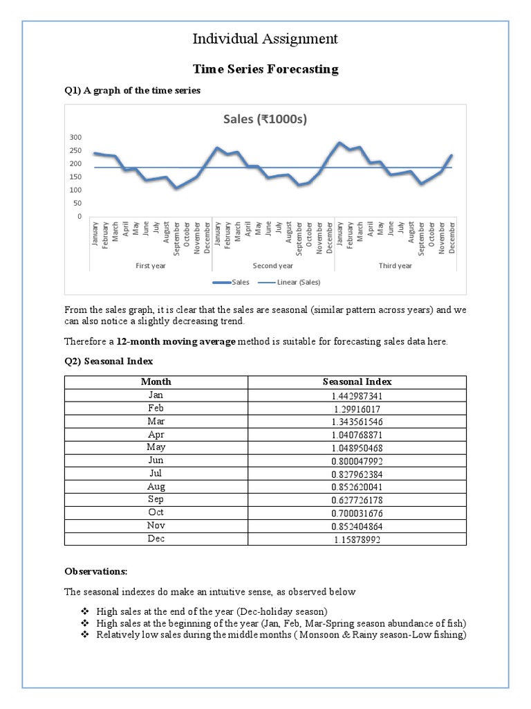 Individual Assignment: Time Series Forecasting | PDF | Utility ...