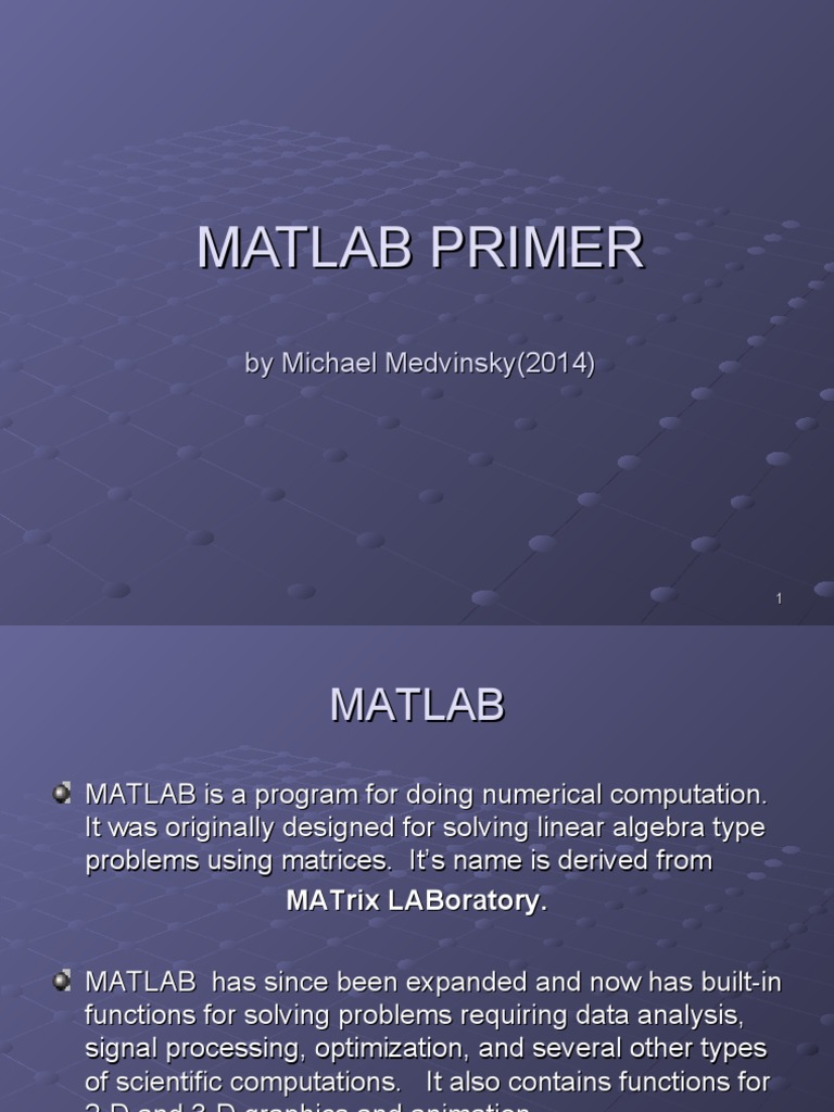 Matlab Intro | PDF | Matlab | Matrix (Mathematics)