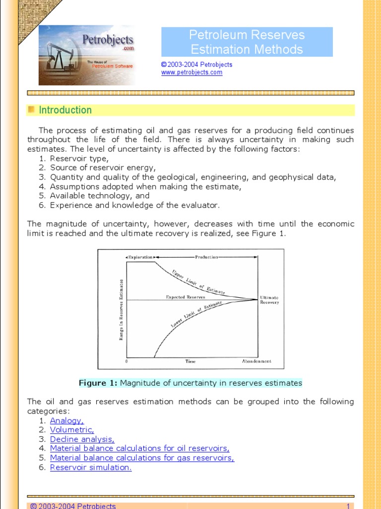 Reserve Estimation Methods - 00 - Introduction | PDF