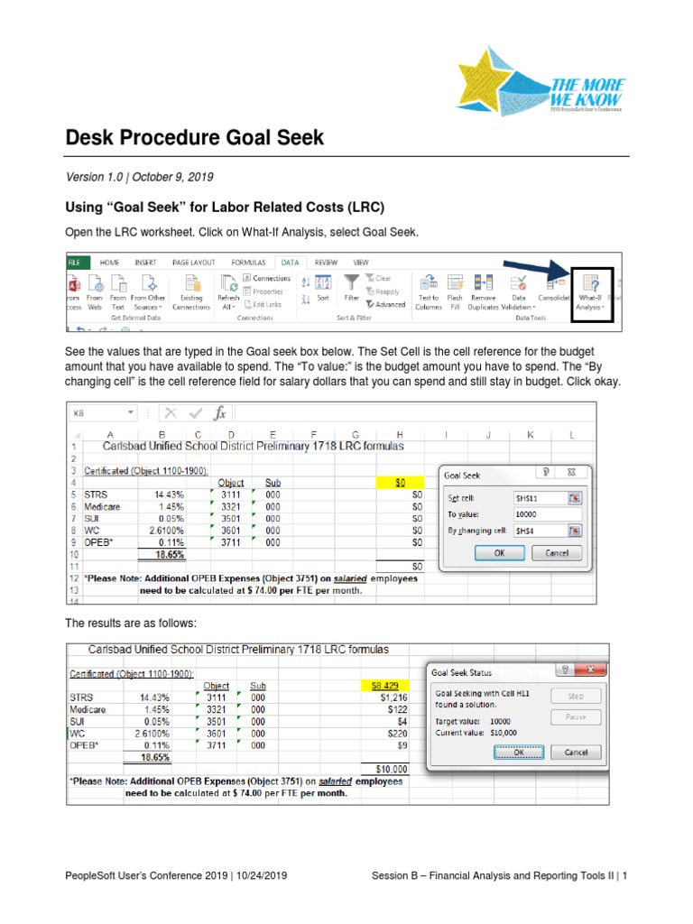 Desk Procedure Goal Seek | PDF