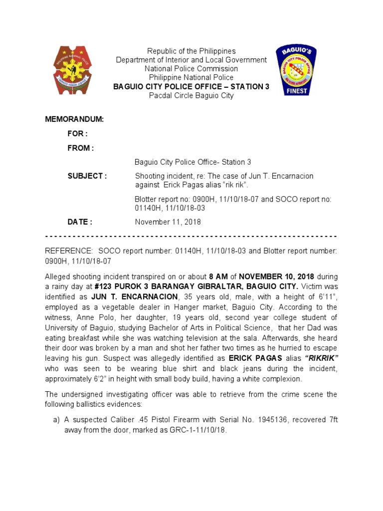 Baguio City Police Office - Station 3 | PDF | Crime Scene | Law Enforcement