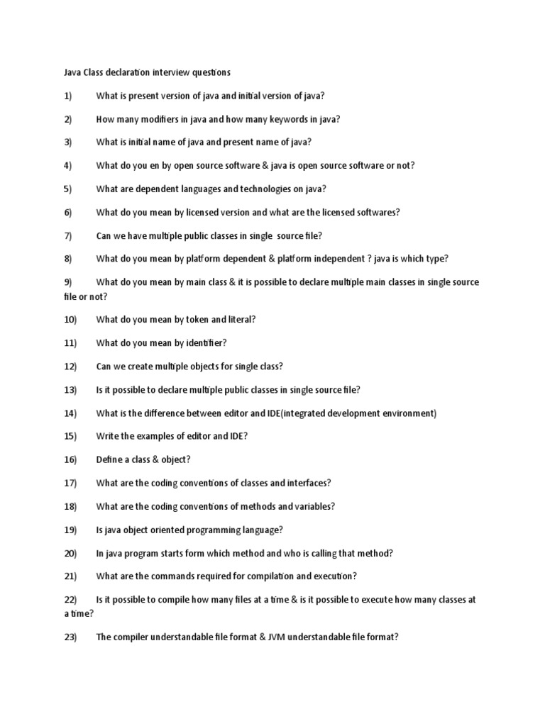 Java Interview Question Pdf Method Computer Programming Class Computer Programming