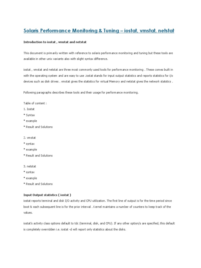 Solaris Performance Monitoring | Download Free PDF | Router (Computing) | Central Processing Unit