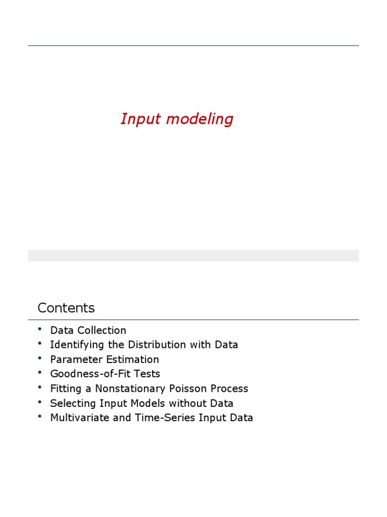 4.1.1 Input Modeling | PDF | P Value | Statistical Hypothesis Testing