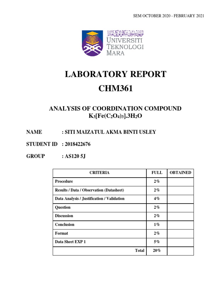 CHM 361 | PDF | Mole (Unit) | Redox