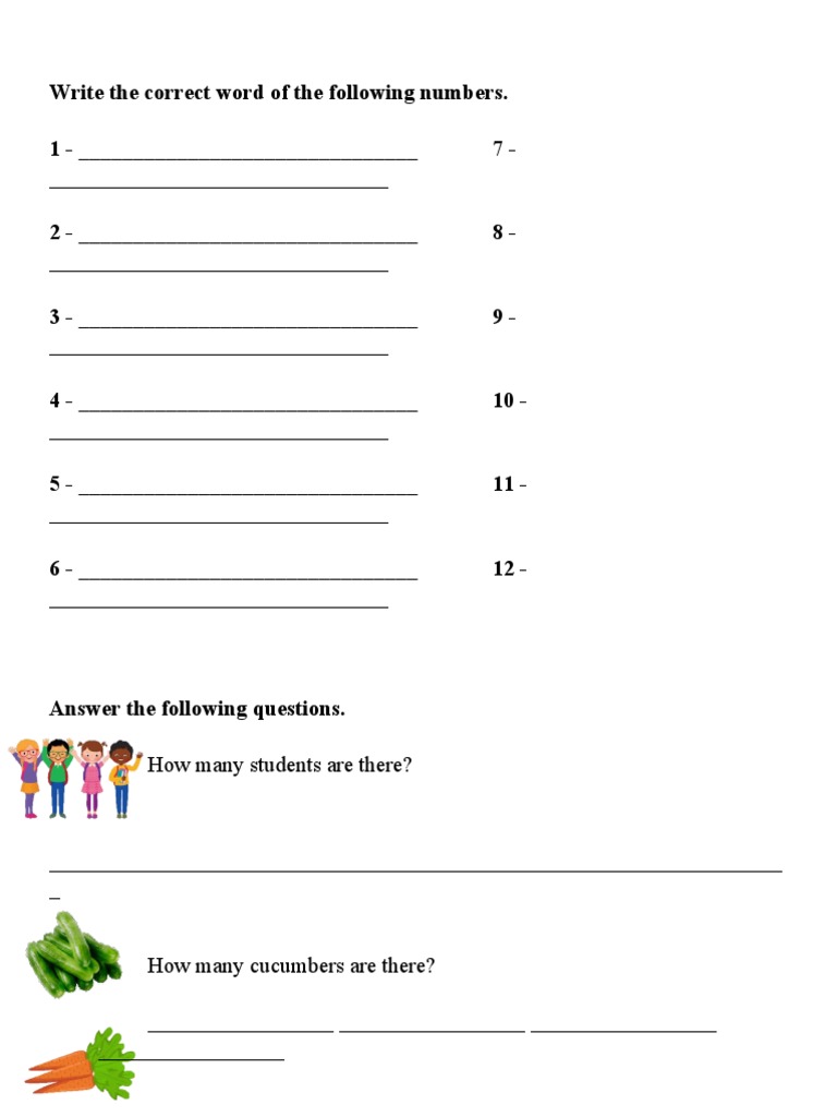 Word Problems and Descriptions: A Document Addressing Number Words ...